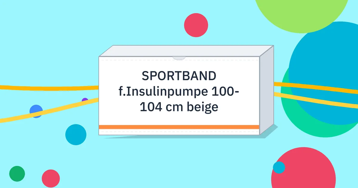 Symbolbild: Packung mit der Aufschrift SPORTBAND f.Insulinpumpe 100-104 cm beige (PZN 12461344) – Verfügbarkeit und Bezug in Apotheken in Frankfurt am Main