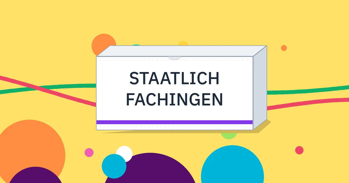Symbolbild: Packung mit der Aufschrift STAATLICH FACHINGEN (PZN 03058997) – Verfügbarkeit und Bezug in Apotheken in Frankfurt am Main