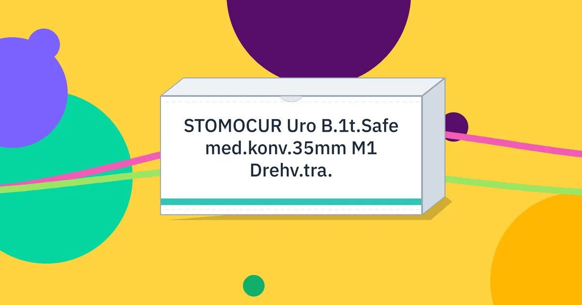 Symbolbild: Packung mit der Aufschrift STOMOCUR Uro B.1t.Safe med.konv.35mm M1 Drehv.tra. (PZN 17557853) – Verfügbarkeit und Bezug in Apotheken in Frankfurt am Main