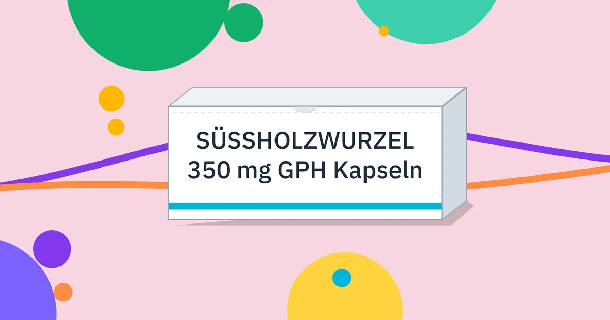 Symbolbild: Packung mit der Aufschrift SÜSSHOLZWURZEL 350 mg GPH Kapseln (PZN 05530553) – Verfügbarkeit und Bezug in Apotheken in Frankfurt am Main