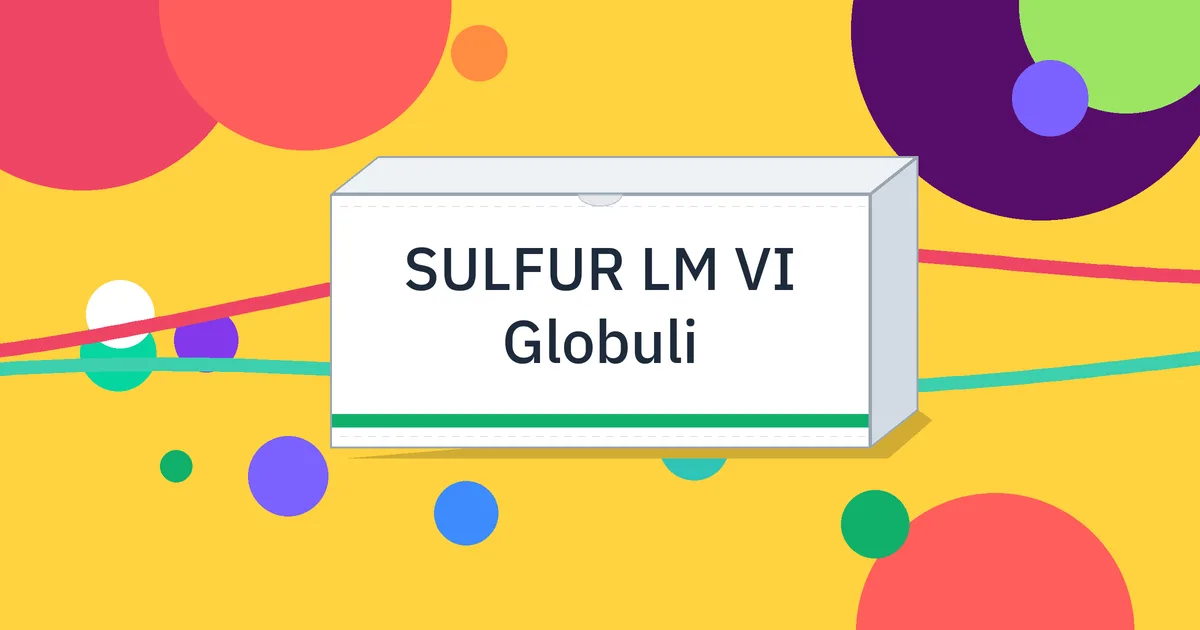 Symbolbild: Packung mit der Aufschrift SULFUR LM VI Globuli (PZN 02660114) – Verfügbarkeit und Bezug in Apotheken in Frankfurt am Main