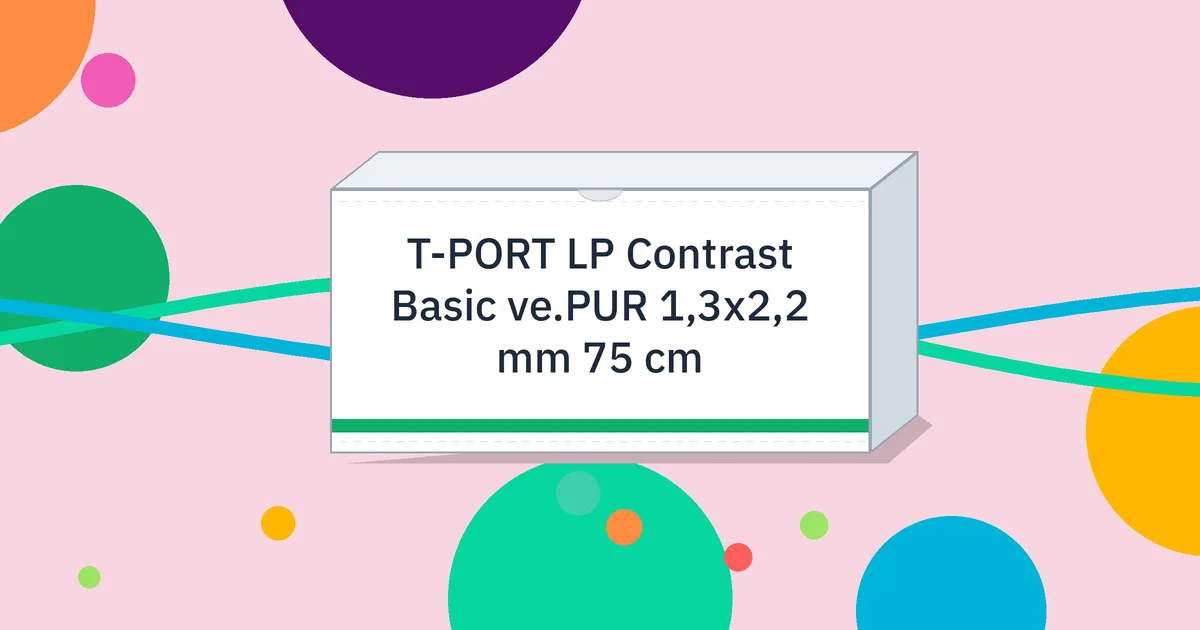 Symbolbild: Packung mit der Aufschrift T-PORT LP Contrast Basic ve.PUR 1,3x2,2 mm 75 cm (PZN 07591091) – Verfügbarkeit und Bezug in Apotheken in Frankfurt am Main