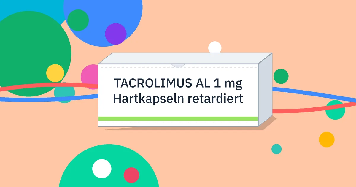 Symbolbild: Packung mit der Aufschrift TACROLIMUS AL 1 mg Hartkapseln retardiert (PZN 18105432) – Verfügbarkeit und Bezug in Apotheken in Frankfurt am Main