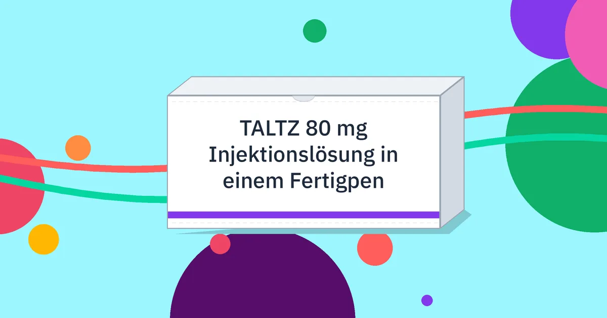 Symbolbild: Packung mit der Aufschrift TALTZ 80 mg Injektionslösung in einem Fertigpen (PZN 14274126) – Verfügbarkeit und Bezug in Apotheken in Frankfurt am Main