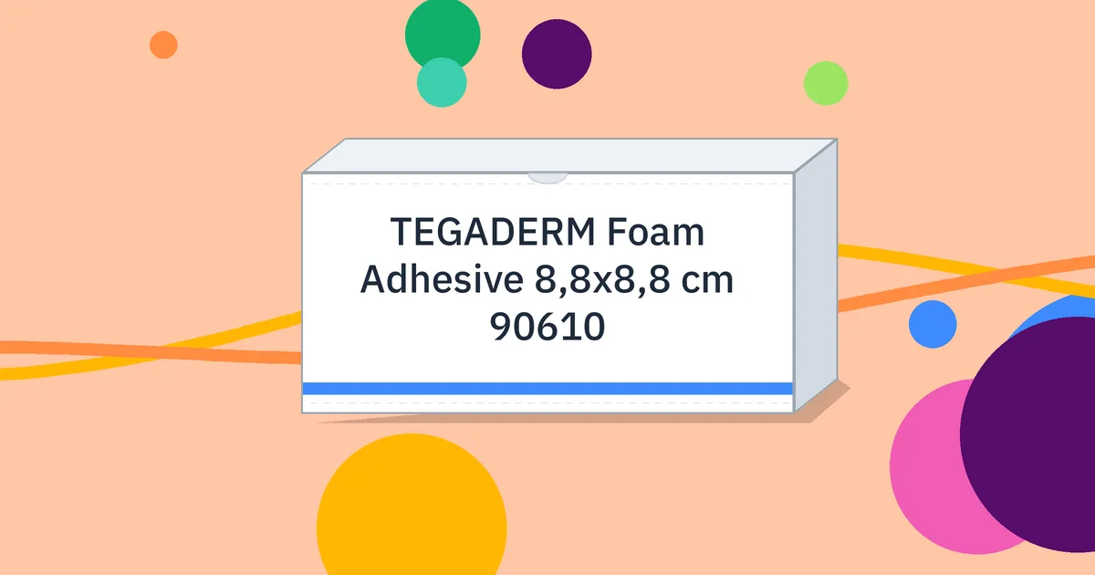 Symbolbild: Packung mit der Aufschrift TEGADERM Foam Adhesive 8,8x8,8 cm 90610 (PZN 05977805) – Verfügbarkeit und Bezug in Apotheken in Frankfurt am Main