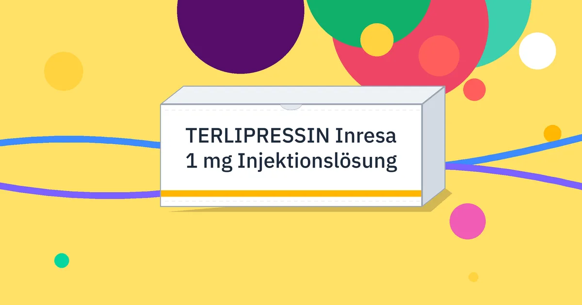 Symbolbild: Packung mit der Aufschrift TERLIPRESSIN Inresa 1 mg Injektionslösung (PZN 12588748) – Verfügbarkeit und Bezug in Apotheken in Frankfurt am Main