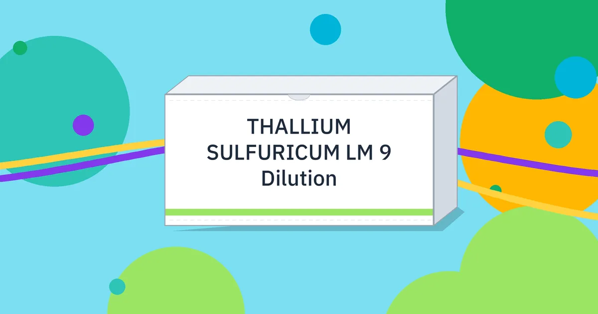 Symbolbild: Packung mit der Aufschrift THALLIUM SULFURICUM LM 9 Dilution (PZN 13218806) – Verfügbarkeit und Bezug in Apotheken in Frankfurt am Main