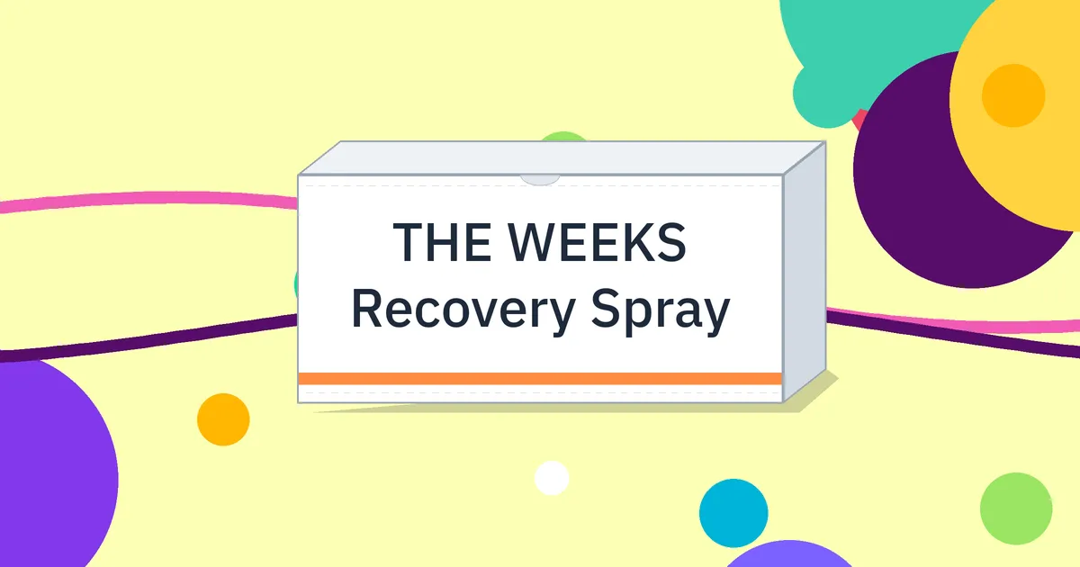 Symbolbild: Packung mit der Aufschrift THE WEEKS Recovery Spray (PZN 18352739) – Verfügbarkeit und Bezug in Apotheken in Frankfurt am Main