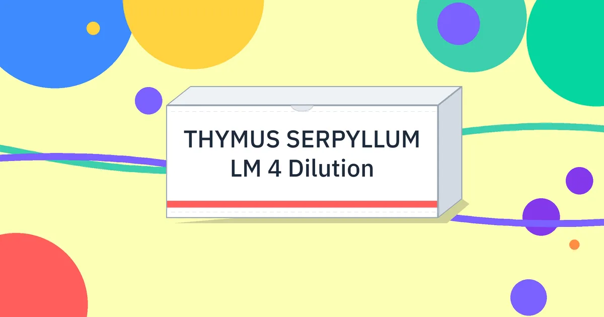 Symbolbild: Packung mit der Aufschrift THYMUS SERPYLLUM LM 4 Dilution (PZN 13222854) – Verfügbarkeit und Bezug in Apotheken in Frankfurt am Main