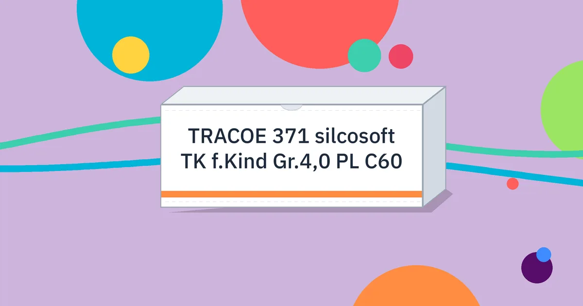 Symbolbild: Packung mit der Aufschrift TRACOE 371 silcosoft TK f.Kind Gr.4,0 PL C60 (PZN 14315457) – Verfügbarkeit und Bezug in Apotheken in Frankfurt am Main