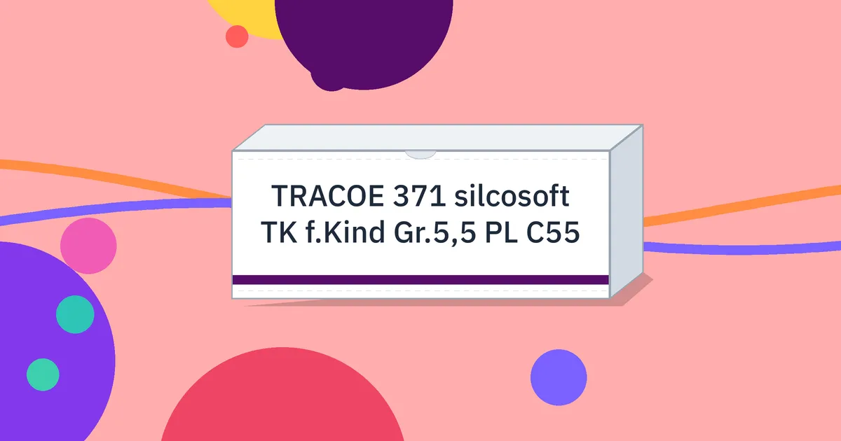 Symbolbild: Packung mit der Aufschrift TRACOE 371 silcosoft TK f.Kind Gr.5,5 PL C55 (PZN 14315753) – Verfügbarkeit und Bezug in Apotheken in Frankfurt am Main