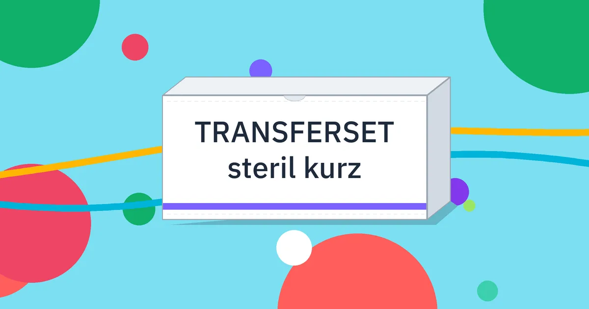 Symbolbild: Packung mit der Aufschrift TRANSFERSET steril kurz (PZN 01281395) – Verfügbarkeit und Bezug in Apotheken in Frankfurt am Main