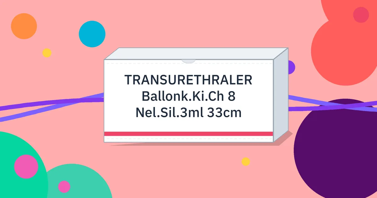Symbolbild: Packung mit der Aufschrift TRANSURETHRALER Ballonk.Ki.Ch 8 Nel.Sil.3ml 33cm (PZN 04506268) – Verfügbarkeit und Bezug in Apotheken in Frankfurt am Main
