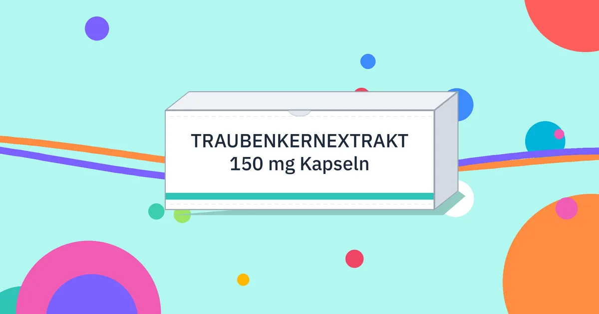 Symbolbild: Packung mit der Aufschrift TRAUBENKERNEXTRAKT 150 mg Kapseln (PZN 07785820) – Verfügbarkeit und Bezug in Apotheken in Frankfurt am Main