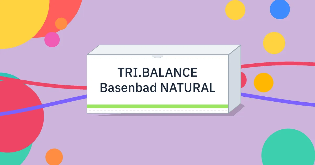 Symbolbild: Packung mit der Aufschrift TRI.BALANCE Basenbad NATURAL (PZN 16329819) – Verfügbarkeit und Bezug in Apotheken in Frankfurt am Main
