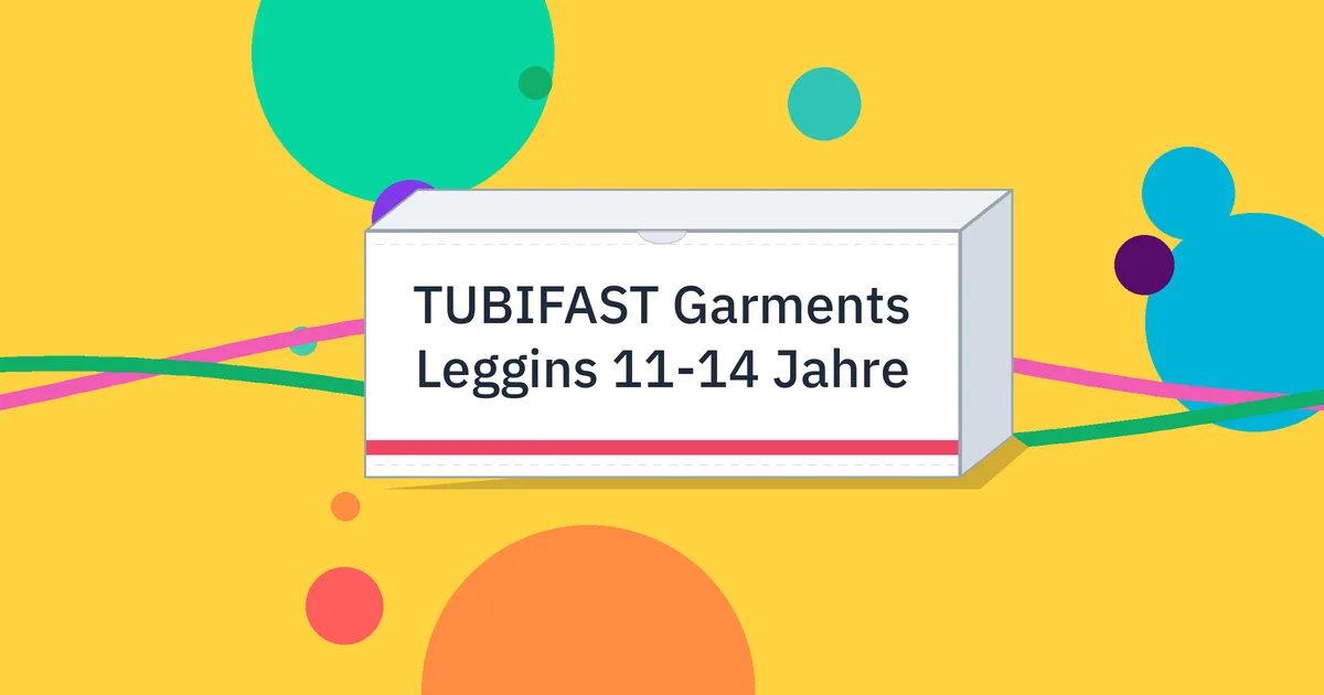 Symbolbild: Packung mit der Aufschrift TUBIFAST Garments Leggins 11-14 Jahre (PZN 10064805) – Verfügbarkeit und Bezug in Apotheken in Frankfurt am Main