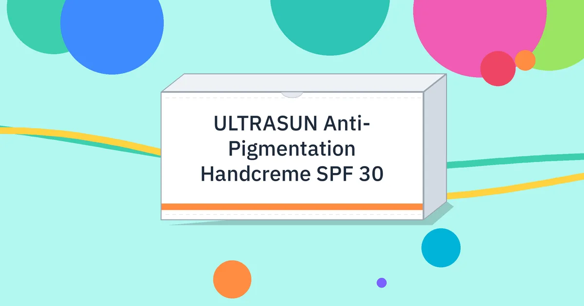 Symbolbild: Packung mit der Aufschrift ULTRASUN Anti-Pigmentation Handcreme SPF 30 (PZN 19510956) – Verfügbarkeit und Bezug in Apotheken in Frankfurt am Main