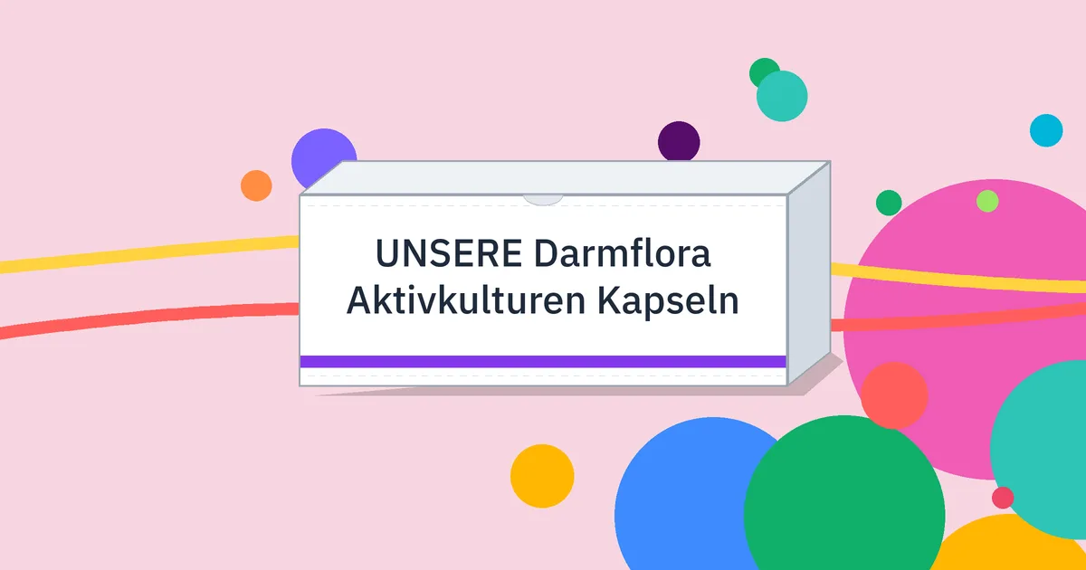 Symbolbild: Packung mit der Aufschrift UNSERE Darmflora Aktivkulturen Kapseln (PZN 12900140) – Verfügbarkeit und Bezug in Apotheken in Frankfurt am Main