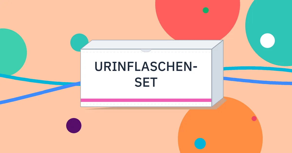 Symbolbild: Packung mit der Aufschrift URINFLASCHEN-SET (PZN 03628093) – Verfügbarkeit und Bezug in Apotheken in Frankfurt am Main