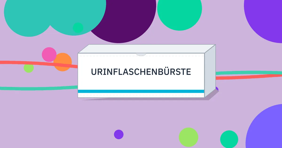 Symbolbild: Packung mit der Aufschrift URINFLASCHENBÜRSTE (PZN 15576929) – Verfügbarkeit und Bezug in Apotheken in Frankfurt am Main