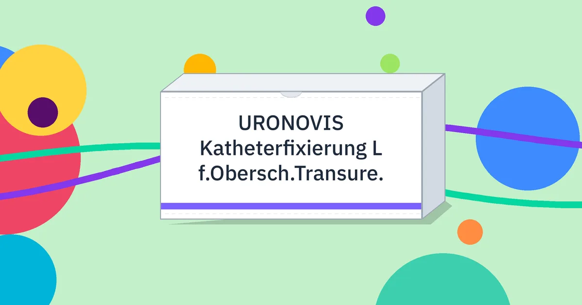 Symbolbild: Packung mit der Aufschrift URONOVIS Katheterfixierung L f.Obersch.Transure. (PZN 00550048) – Verfügbarkeit und Bezug in Apotheken in Frankfurt am Main