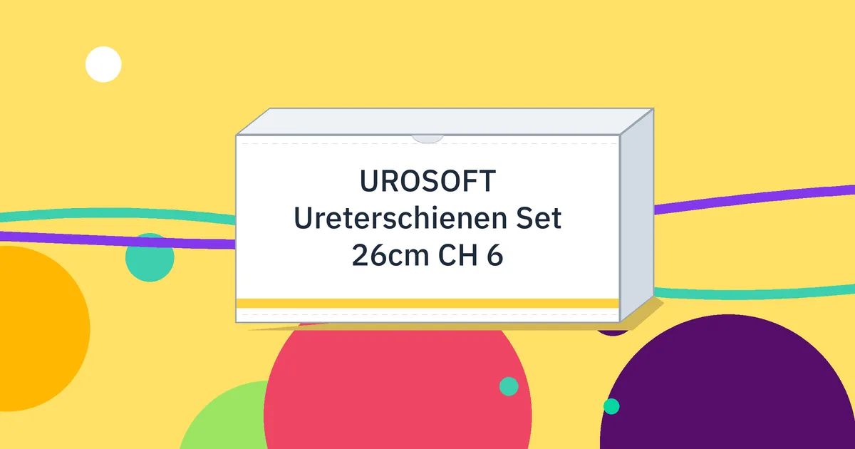 Symbolbild: Packung mit der Aufschrift UROSOFT Ureterschienen Set 26cm CH 6 (PZN 02076102) – Verfügbarkeit und Bezug in Apotheken in Frankfurt am Main