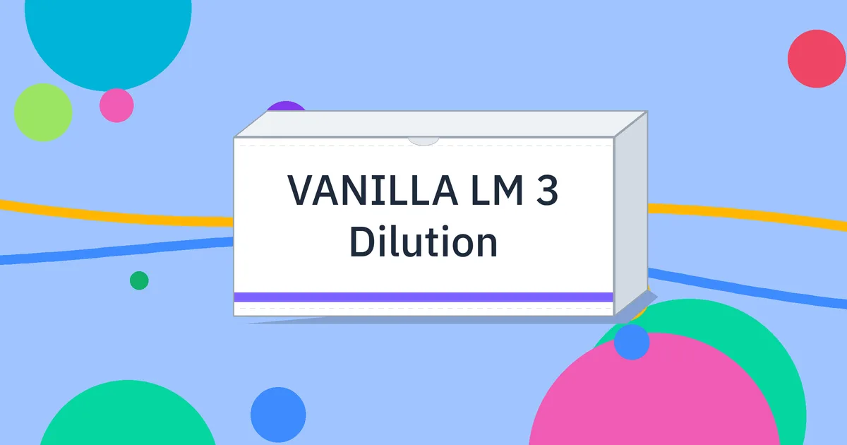 Symbolbild: Packung mit der Aufschrift VANILLA LM 3 Dilution (PZN 13263273) – Verfügbarkeit und Bezug in Apotheken in Frankfurt am Main