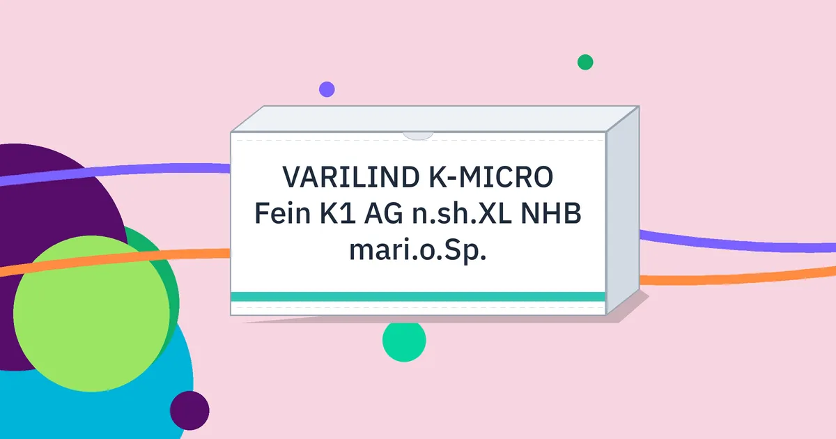 Symbolbild: Packung mit der Aufschrift VARILIND K-MICRO Fein K1 AG n.sh.XL NHB mari.o.Sp. (PZN 20554947) – Verfügbarkeit und Bezug in Apotheken in Frankfurt am Main