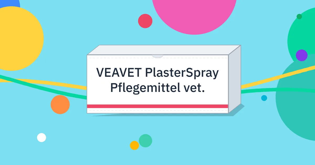 Symbolbild: Packung mit der Aufschrift VEAVET PlasterSpray Pflegemittel vet. (PZN 19821745) – Verfügbarkeit und Bezug in Apotheken in Frankfurt am Main