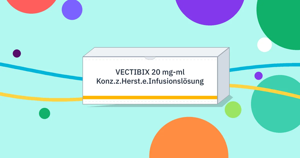 Symbolbild: Packung mit der Aufschrift VECTIBIX 20 mg-ml Konz.z.Herst.e.Infusionslösung (PZN 19294895) – Verfügbarkeit und Bezug in Apotheken in Frankfurt am Main