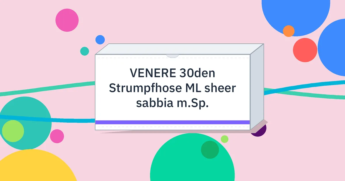 Symbolbild: Packung mit der Aufschrift VENERE 30den Strumpfhose ML sheer sabbia m.Sp. (PZN 16171867) – Verfügbarkeit und Bezug in Apotheken in Frankfurt am Main