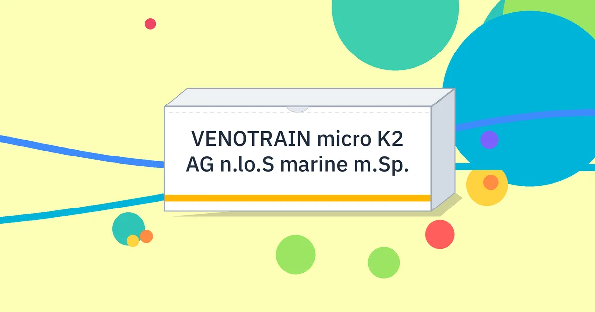 Symbolbild: Packung mit der Aufschrift VENOTRAIN micro K2 AG n.lo.S marine m.Sp. (PZN 04330757) – Verfügbarkeit und Bezug in Apotheken in Frankfurt am Main