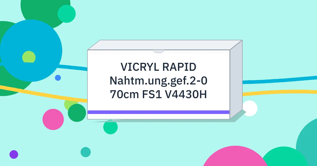 Symbolbild: Packung mit der Aufschrift VICRYL RAPID Nahtm.ung.gef.2-0 70cm FS1 V4430H (PZN 20173872) – Verfügbarkeit und Bezug in Apotheken in Frankfurt am Main