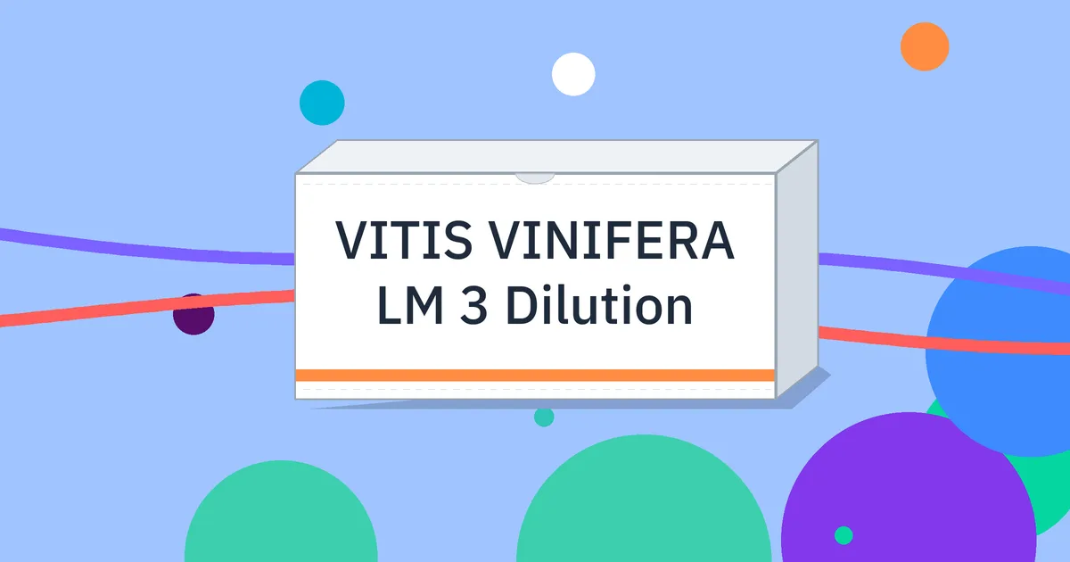 Symbolbild: Packung mit der Aufschrift VITIS VINIFERA LM 3 Dilution (PZN 13279475) – Verfügbarkeit und Bezug in Apotheken in Frankfurt am Main