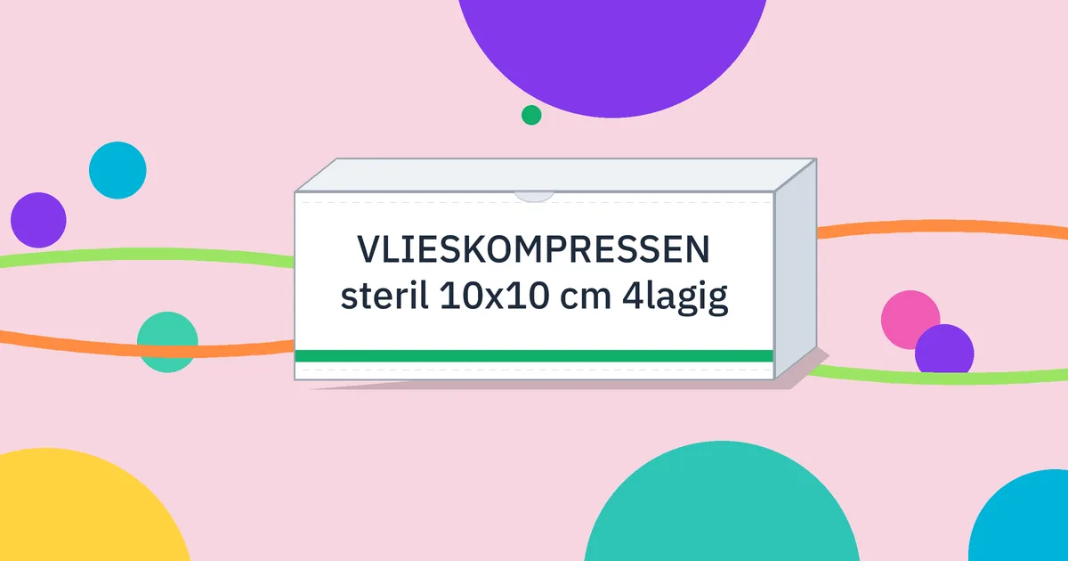 Symbolbild: Packung mit der Aufschrift VLIESKOMPRESSEN steril 10x10 cm 4lagig (PZN 17549440) – Verfügbarkeit und Bezug in Apotheken in Frankfurt am Main