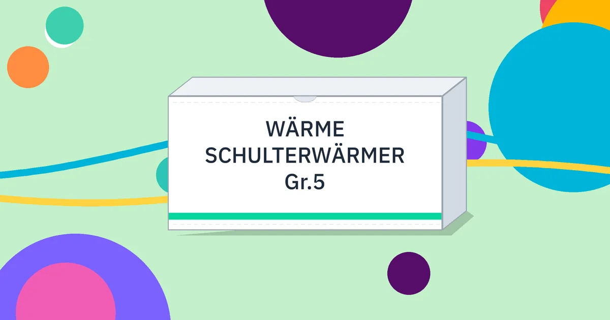 Symbolbild: Packung mit der Aufschrift WÄRME SCHULTERWÄRMER Gr.5 (PZN 02446384) – Verfügbarkeit und Bezug in Apotheken in Frankfurt am Main