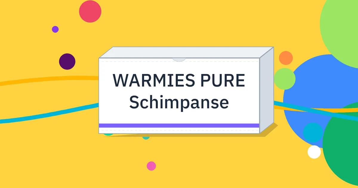 Symbolbild: Packung mit der Aufschrift WARMIES PURE Schimpanse (PZN 17852380) – Verfügbarkeit und Bezug in Apotheken in Frankfurt am Main