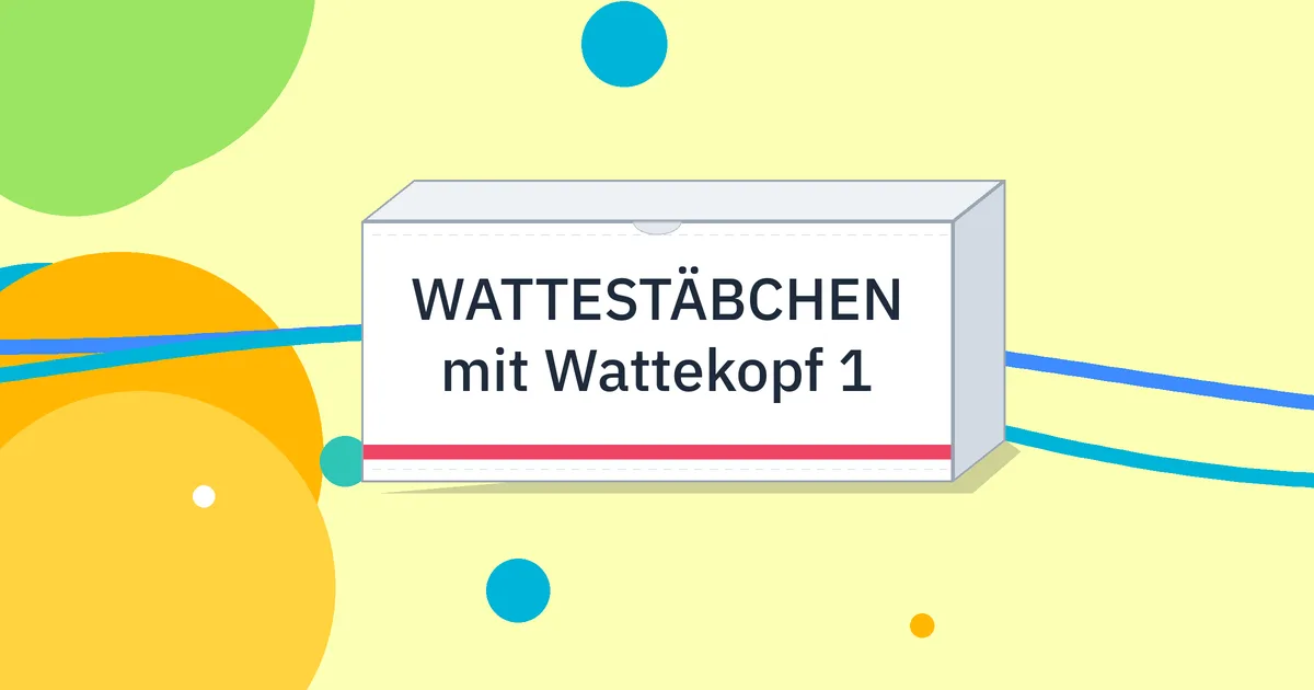 Symbolbild: Packung mit der Aufschrift WATTESTÄBCHEN mit Wattekopf 1 (PZN 01740590) – Verfügbarkeit und Bezug in Apotheken in Frankfurt am Main