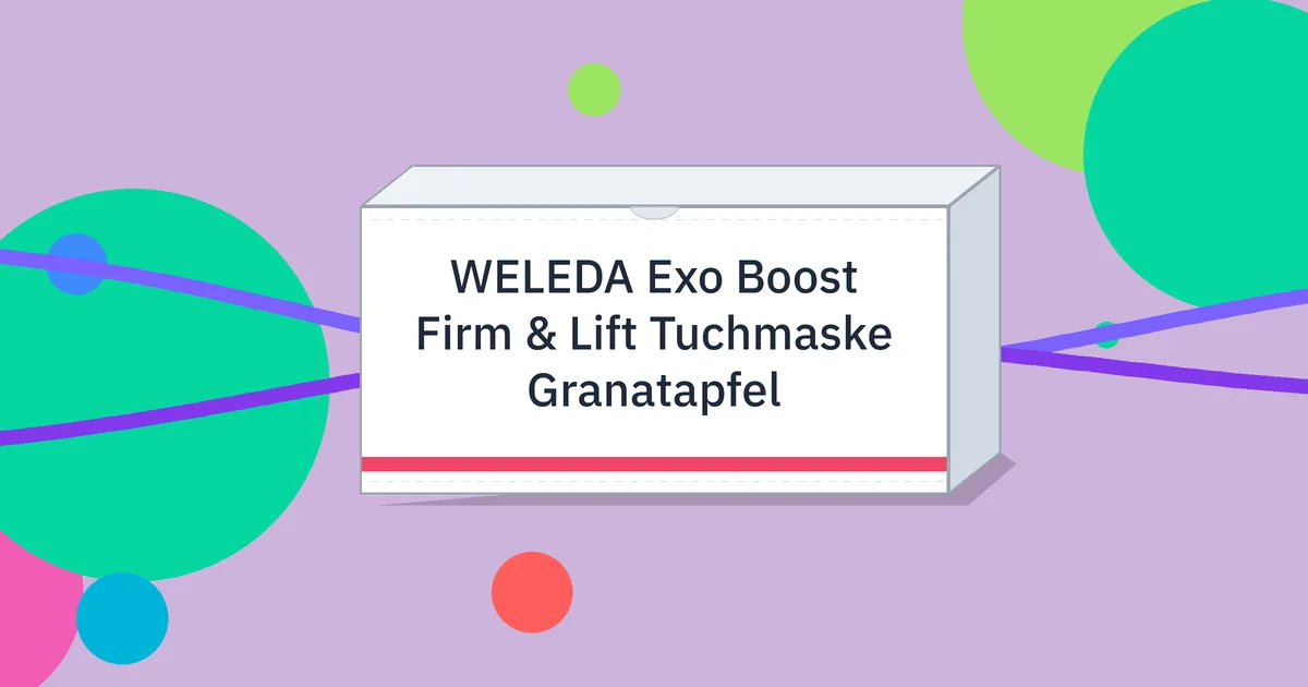 Symbolbild: Packung mit der Aufschrift WELEDA Exo Boost Firm & Lift Tuchmaske Granatapfel (PZN 20105830) – Verfügbarkeit und Bezug in Apotheken in Frankfurt am Main