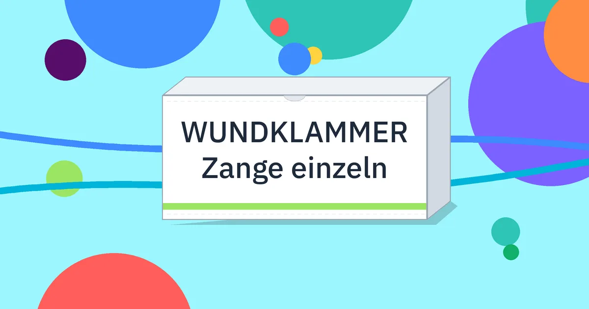 Symbolbild: Packung mit der Aufschrift WUNDKLAMMER Zange einzeln (PZN 02009672) – Verfügbarkeit und Bezug in Apotheken in Frankfurt am Main