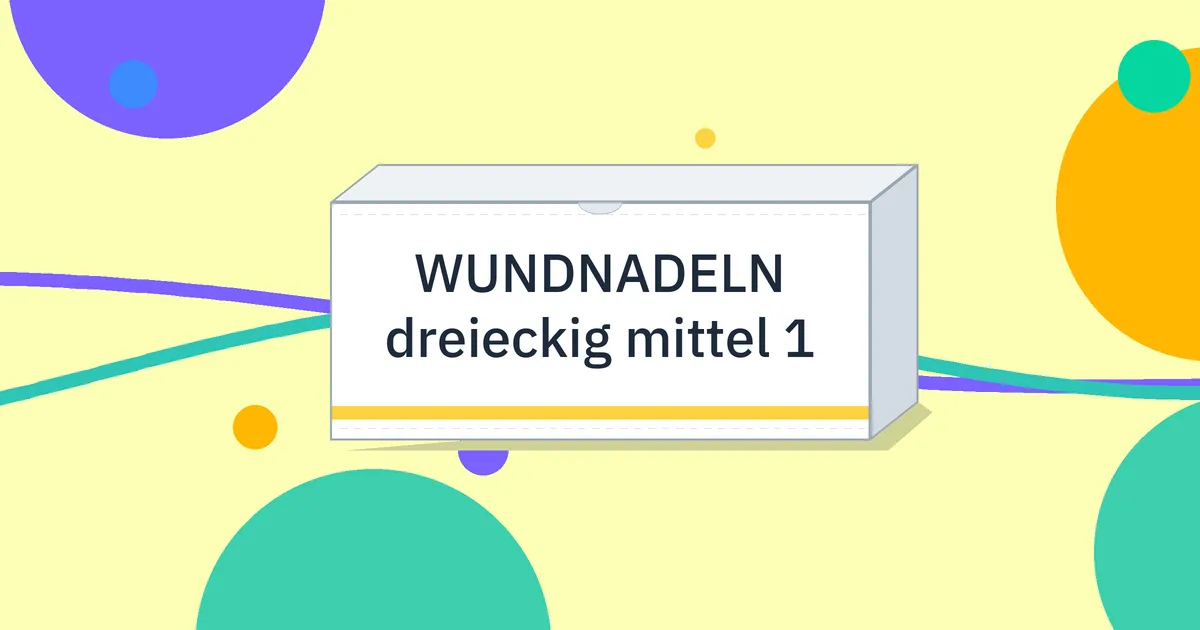 Symbolbild: Packung mit der Aufschrift WUNDNADELN dreieckig mittel 1 (PZN 02009732) – Verfügbarkeit und Bezug in Apotheken in Frankfurt am Main