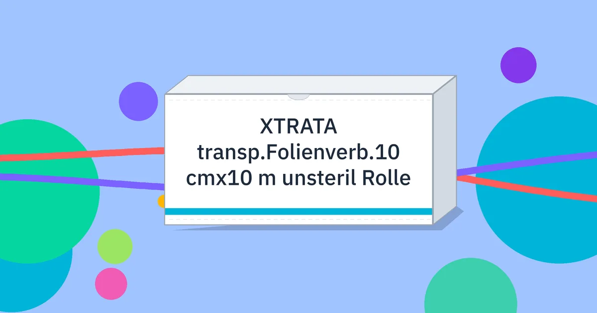 Symbolbild: Packung mit der Aufschrift XTRATA transp.Folienverb.10 cmx10 m unsteril Rolle (PZN 16905660) – Verfügbarkeit und Bezug in Apotheken in Frankfurt am Main