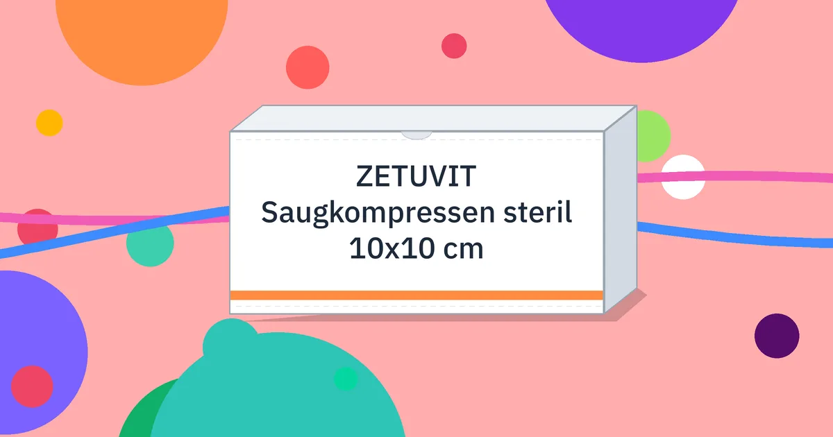 Symbolbild: Packung mit der Aufschrift ZETUVIT Saugkompressen steril 10x10 cm (PZN 02724334) – Verfügbarkeit und Bezug in Apotheken in Frankfurt am Main