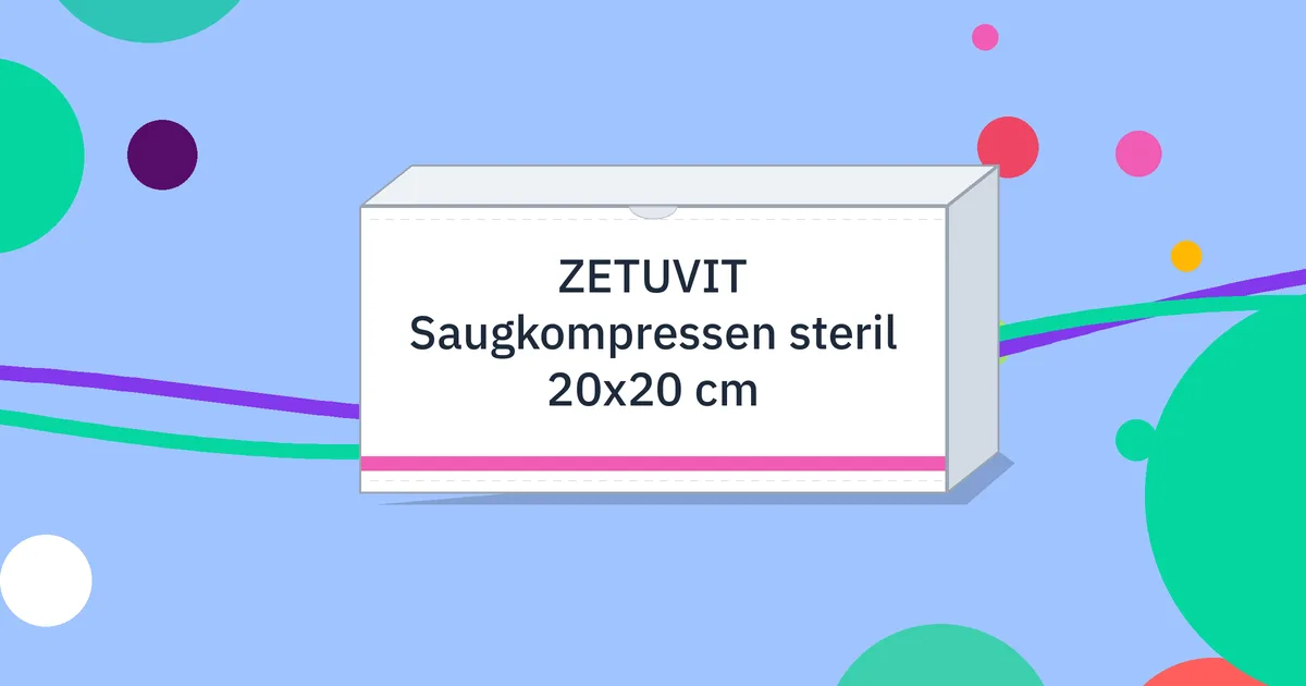 Symbolbild: Packung mit der Aufschrift ZETUVIT Saugkompressen steril 20x20 cm (PZN 14374804) – Verfügbarkeit und Bezug in Apotheken in Frankfurt am Main
