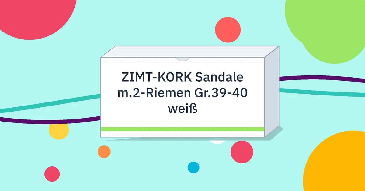 Symbolbild: Packung mit der Aufschrift ZIMT-KORK Sandale m.2-Riemen Gr.39-40 weiß (PZN 18391001) – Verfügbarkeit und Bezug in Apotheken in Frankfurt am Main