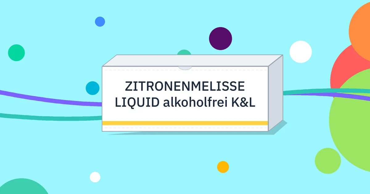 Symbolbild: Packung mit der Aufschrift ZITRONENMELISSE LIQUID alkoholfrei K&L (PZN 16583570) – Verfügbarkeit und Bezug in Apotheken in Frankfurt am Main