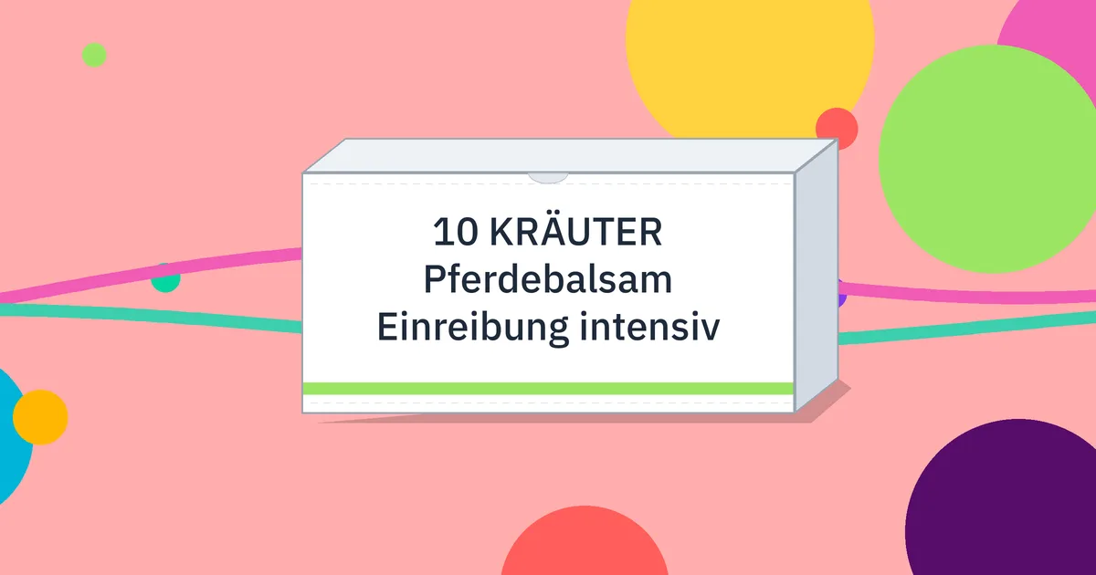 Symbolbild: Packung mit der Aufschrift 10 KRÄUTER Pferdebalsam Einreibung intensiv (PZN 11349154) – Verfügbarkeit und Bezug in Apotheken in Frankfurt am Main