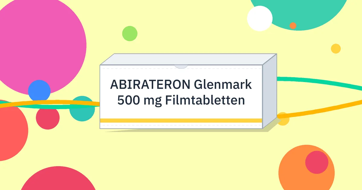 Symbolbild: Packung mit der Aufschrift ABIRATERON Glenmark 500 mg Filmtabletten (PZN 18409014) – Verfügbarkeit und Bezug in Apotheken in Frankfurt am Main