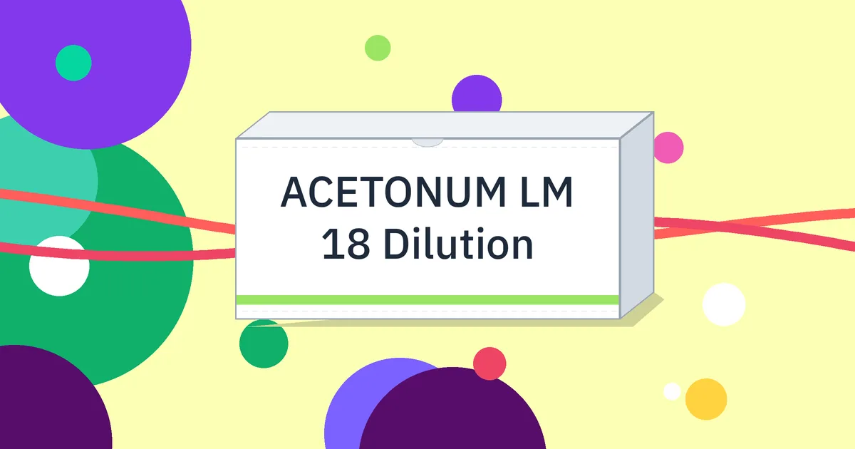 Symbolbild: Packung mit der Aufschrift ACETONUM LM 18 Dilution (PZN 13265289) – Verfügbarkeit und Bezug in Apotheken in Frankfurt am Main