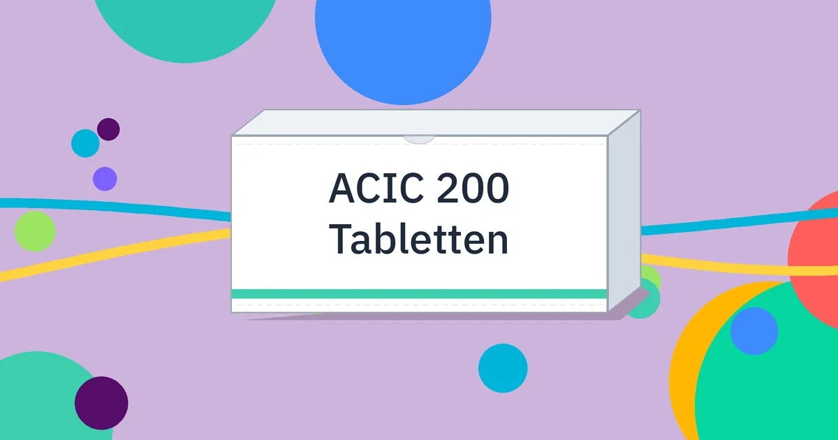 Symbolbild: Packung mit der Aufschrift ACIC 200 Tabletten (PZN 04887715) – Verfügbarkeit und Bezug in Apotheken in Frankfurt am Main